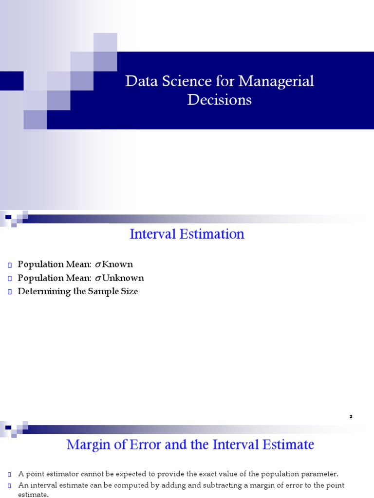 Interval Estimation Pdf Sample Size Determination Standard Deviation