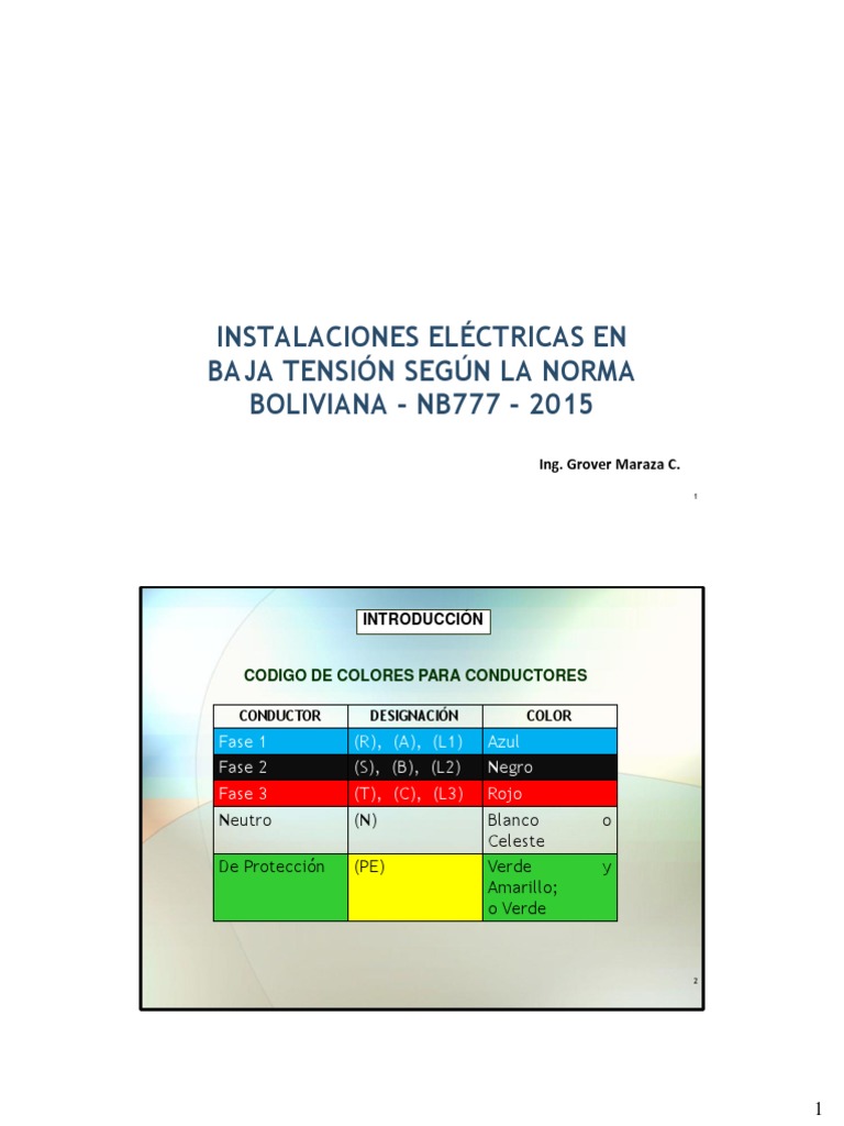 Instalaciones Eléctricas según NB777 | PDF
