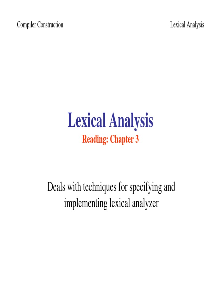 03 Lex Analysis | PDF | Regular Expression | Computer Engineering