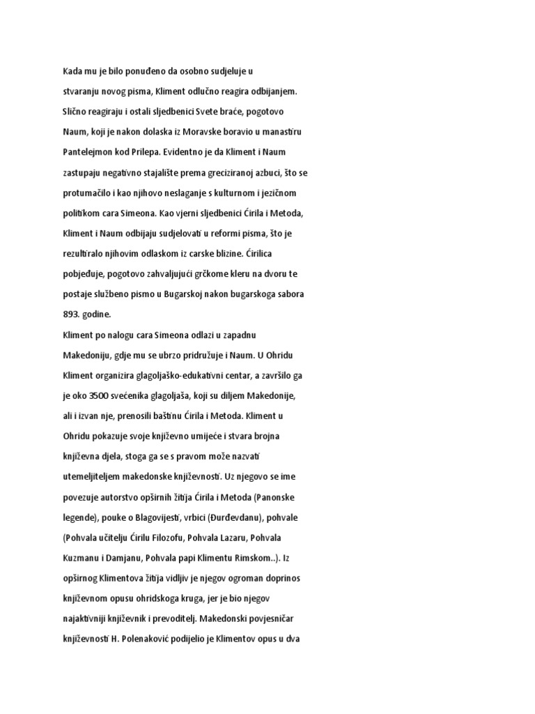Kliment I Naum Ohridski | PDF