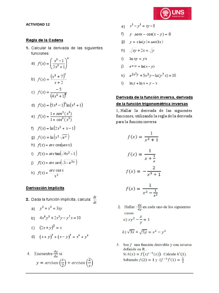 Actividad 12 Calculo Diferencial | PDF