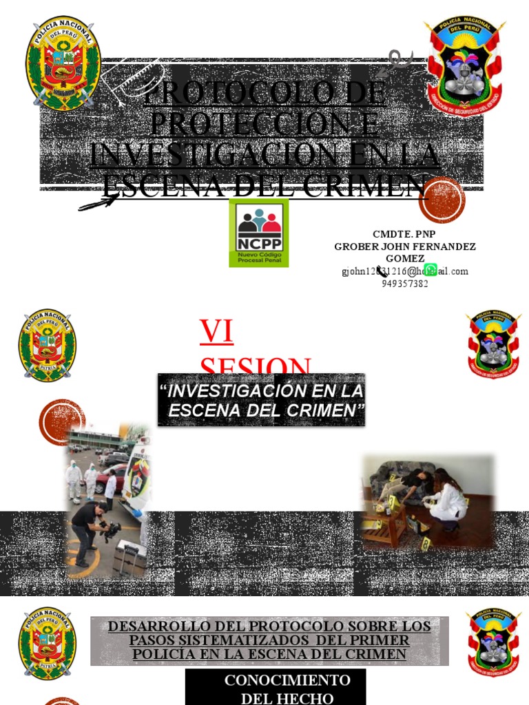 Sesion V . - Protocolo Escena Del Delito | PDF | Policía | Derecho penal