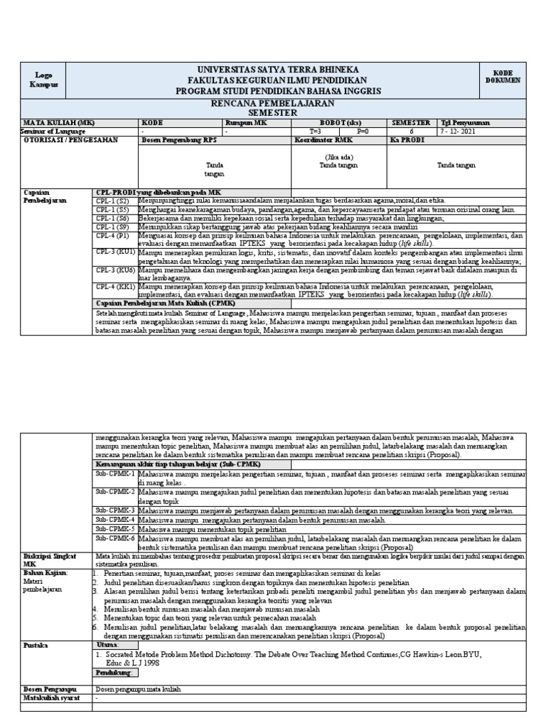 4 RPS Seminar of Language | PDF
