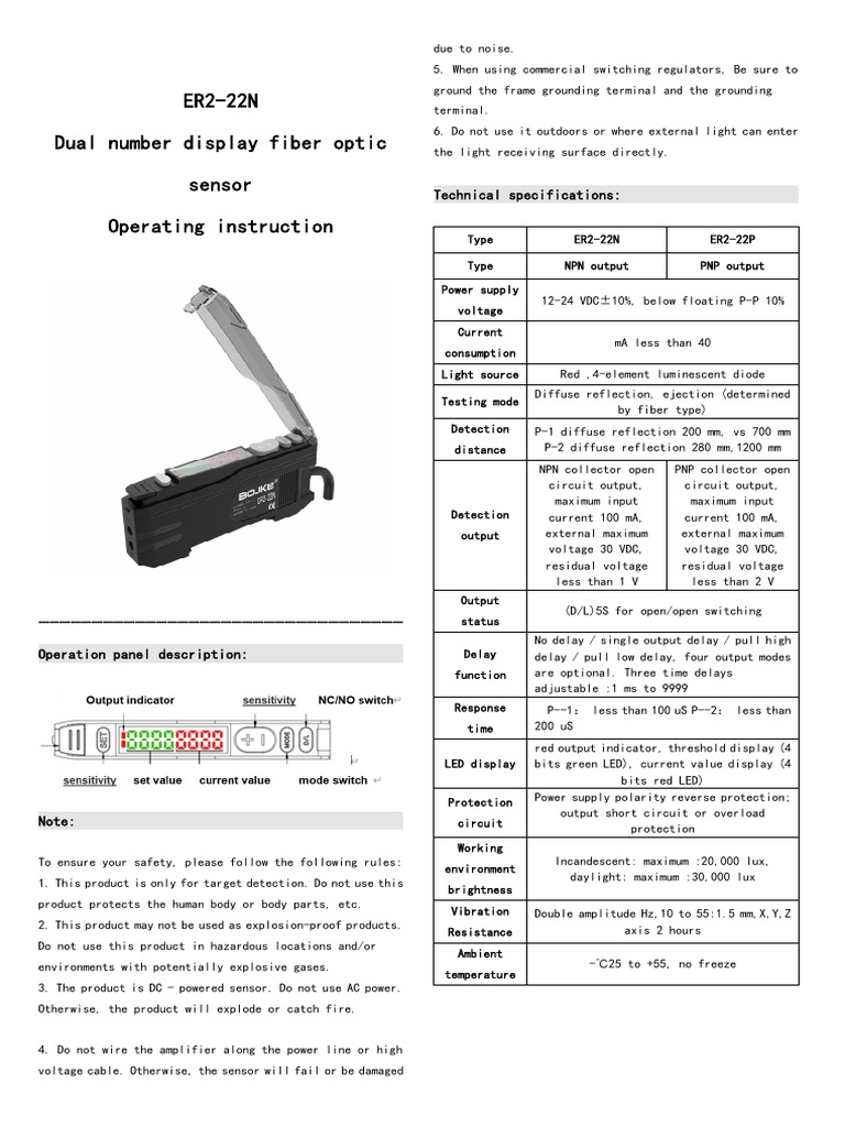 Er2-22 Manual | PDF | Bipolar Junction Transistor | Optical Fiber