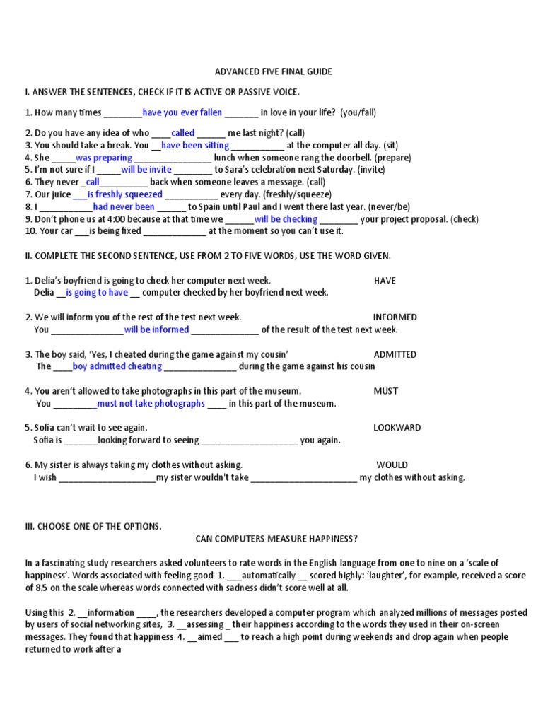 Advanced Five Final Guide | PDF | Happiness | Feeling