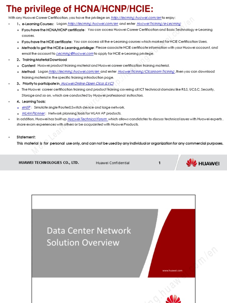 HCIE-DC V1.0 Training Material 2 Cloud Data Center Network and Security Solutions | PDF | Cloud ...