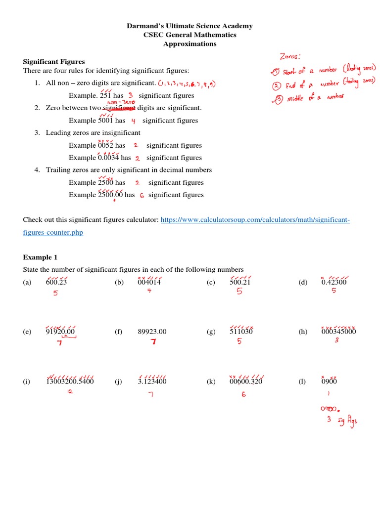 Notes Approximations | PDF | Significant Figures | Numbers