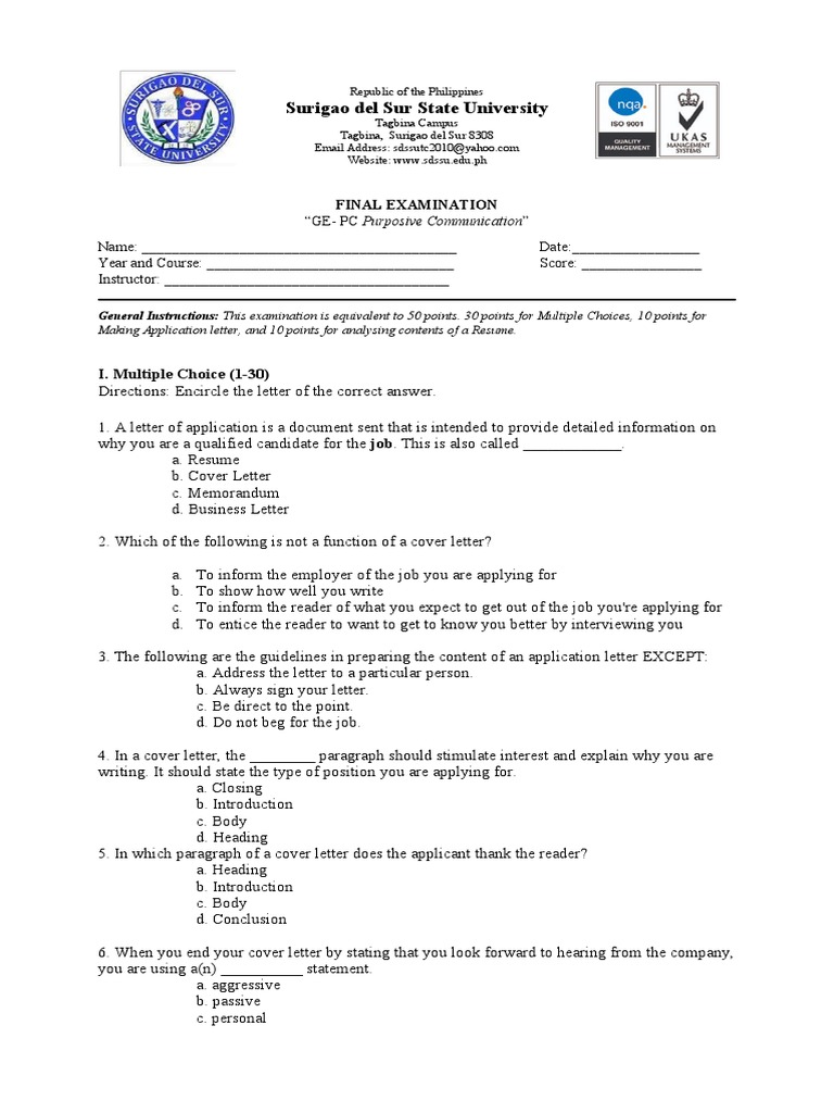 Final Exam Purcom | PDF | Résumé