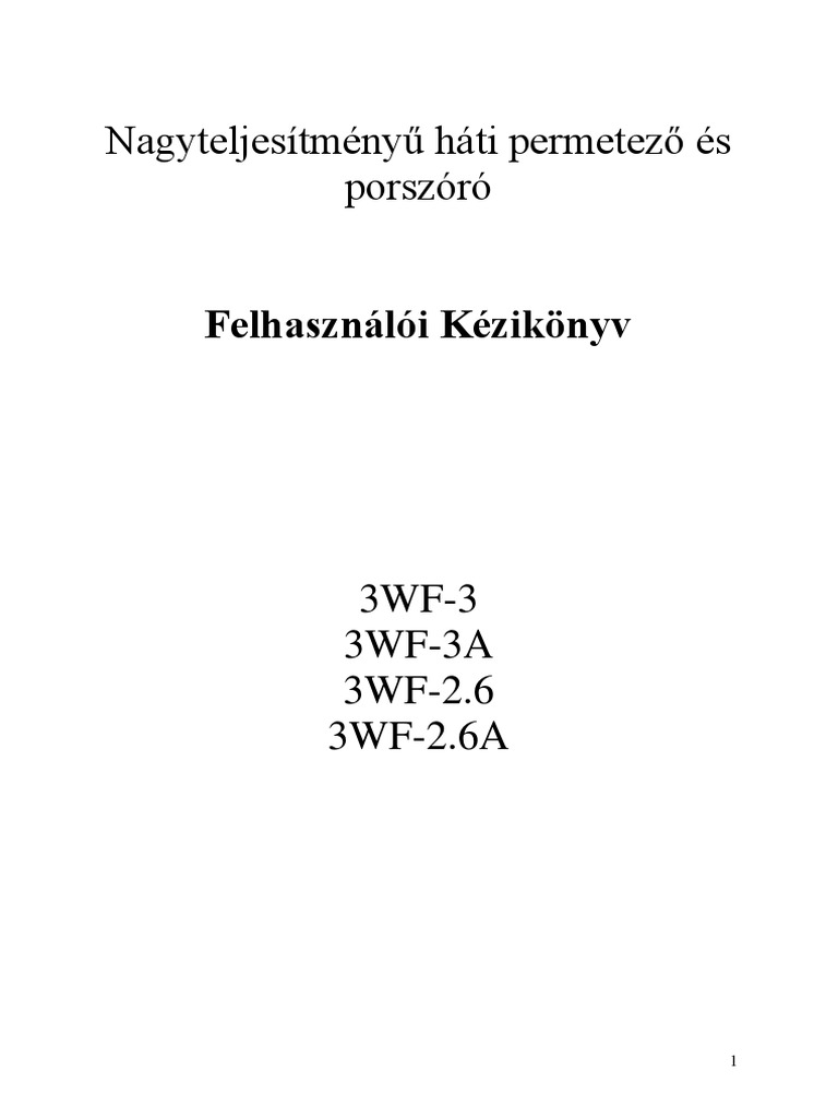 3WF 3A Hasznalati Utasitas - Opt | PDF