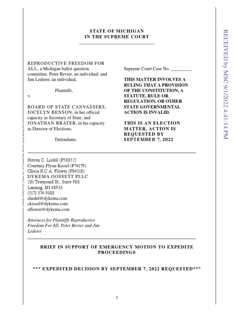 Brief Iso Motion To Expedite Proceedings and BISO | PDF | Supreme Court ...