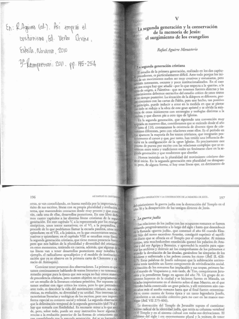 R Aguirre 2a Generación y Conserv Memoria Jesús PP 195-254 | PDF
