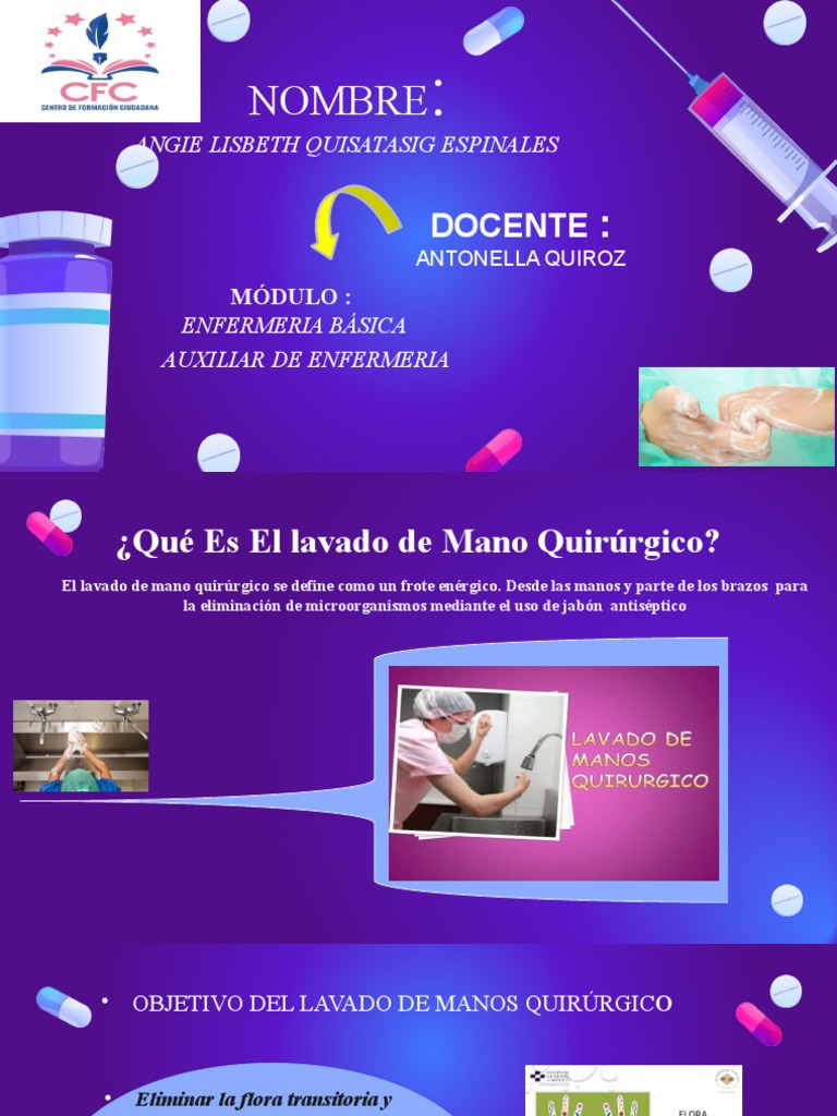 Lavado de manos quirúrgico: Importancia y pasos para lograr una alta asepsia | PDF | Lavado de ...