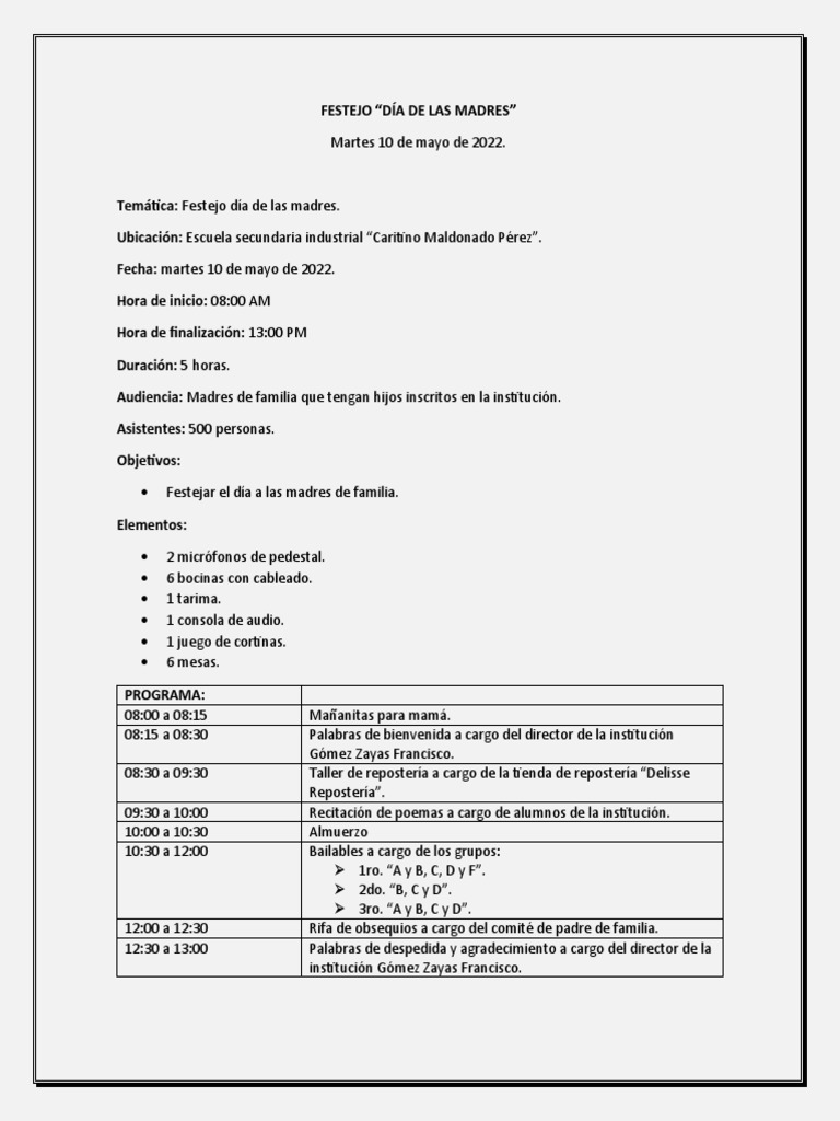 Programa de Evento Cultural | PDF