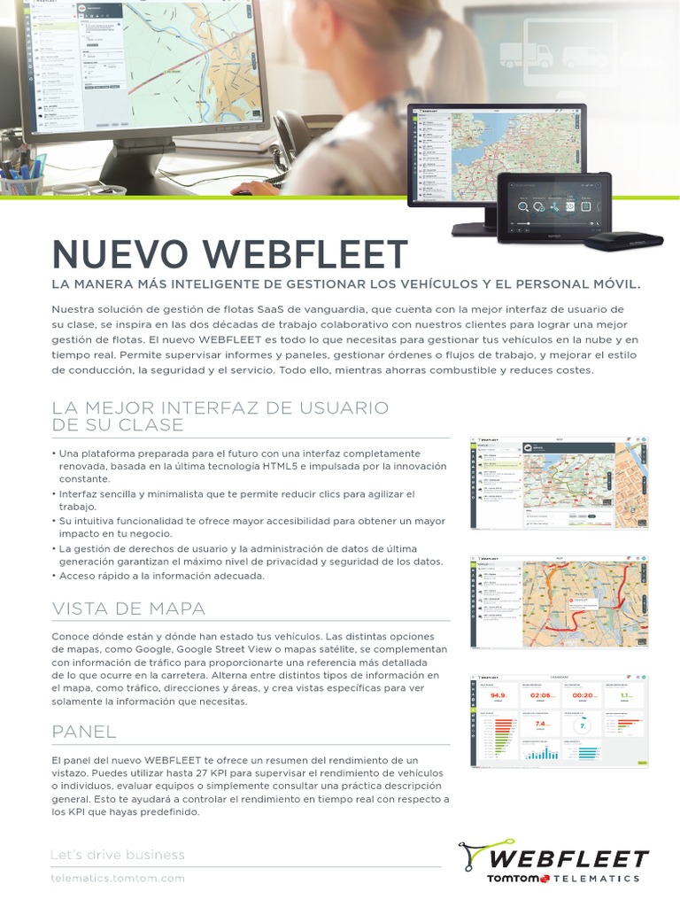 TTT New Webfleet Datasheet | PDF | Indicador de rendimiento | Informática