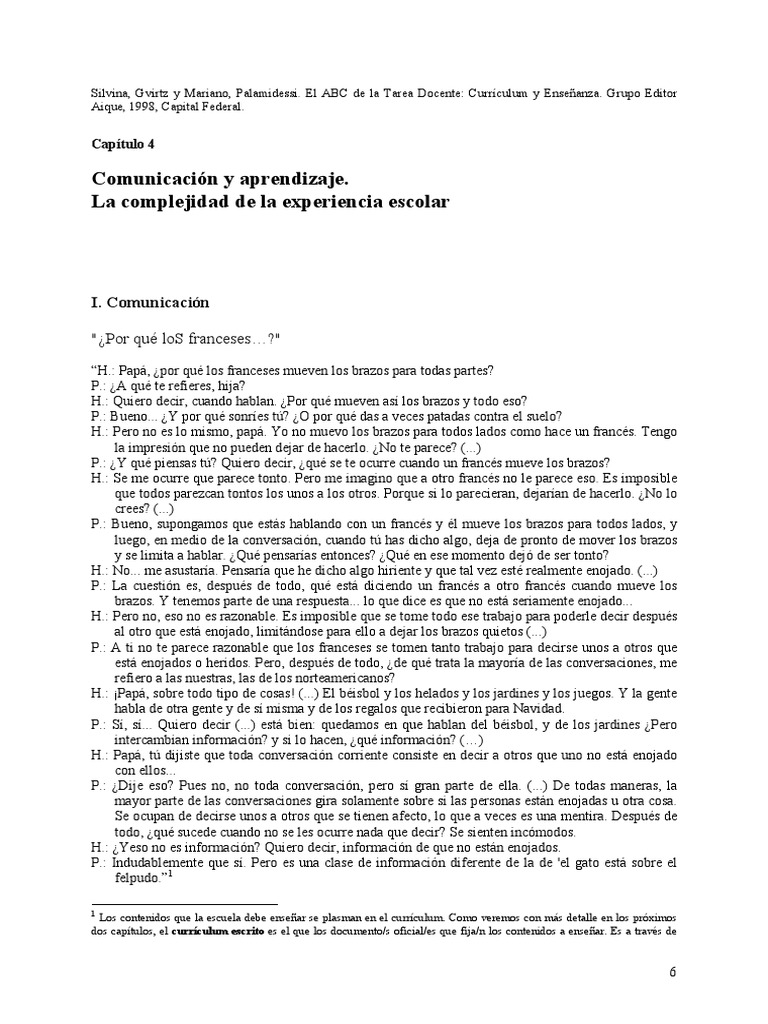 6 - Gvirtz, Silvina - Palamidesi, Mariano - El ABC de La Tarea Docente - Capitulo 4, 5 y 8 | PDF ...