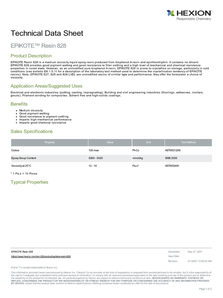 Epikote Resin 828 | PDF | Epoxy | Building Engineering