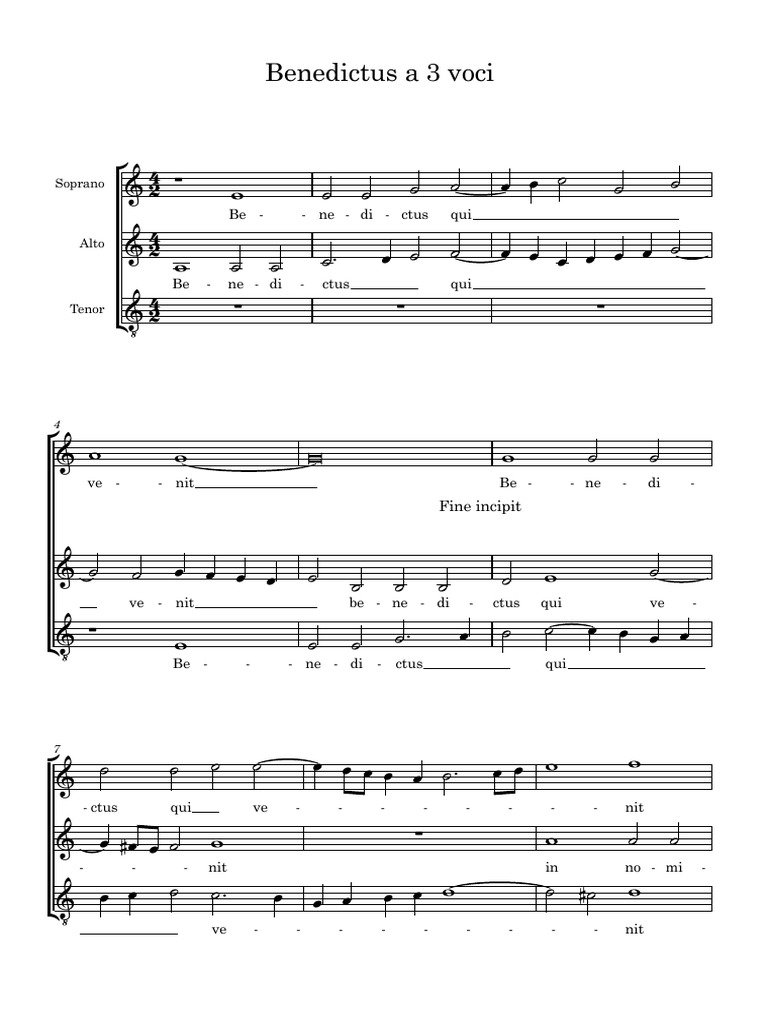 Benedictus A 3 Voci | PDF