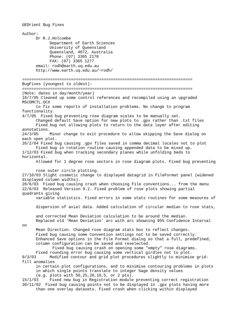 Georient Buglist | PDF | Software Bug | Statistics