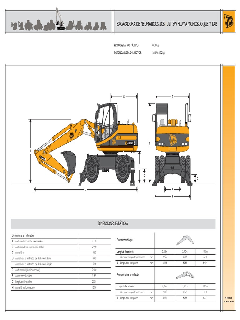 JCB Radbagger JS175W Es (d31) | PDF | Engranaje | Eje
