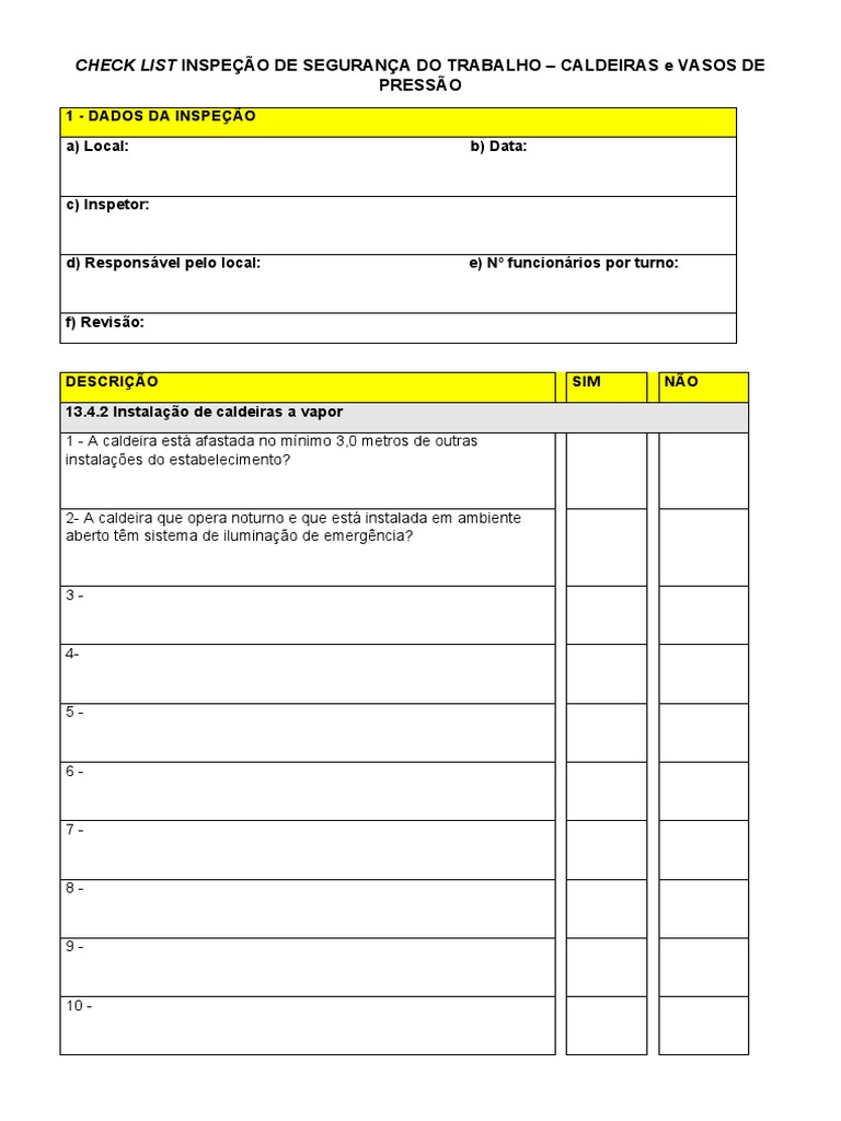 Modelo de Chek List | PDF