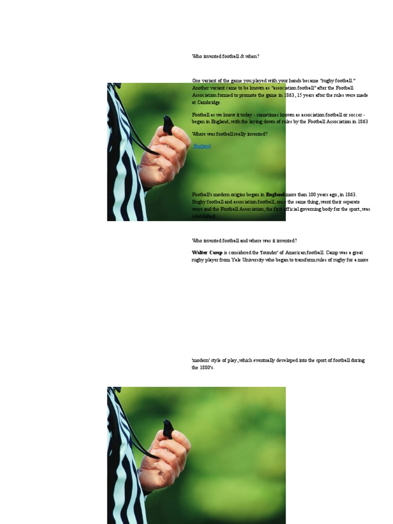 Who Invented Football | PDF