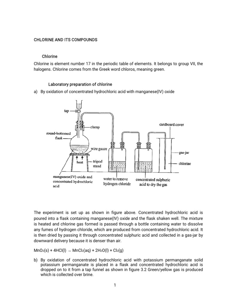 Chlorine and Its Compounds | PDF | Chemical Substances | Chemistry