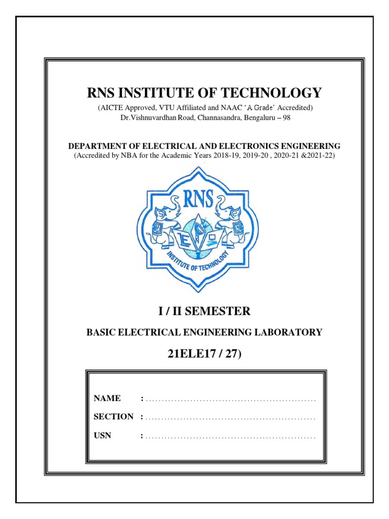 21 Scheme Bee Lab Manual Final | PDF | Electric Motor | P–N Junction