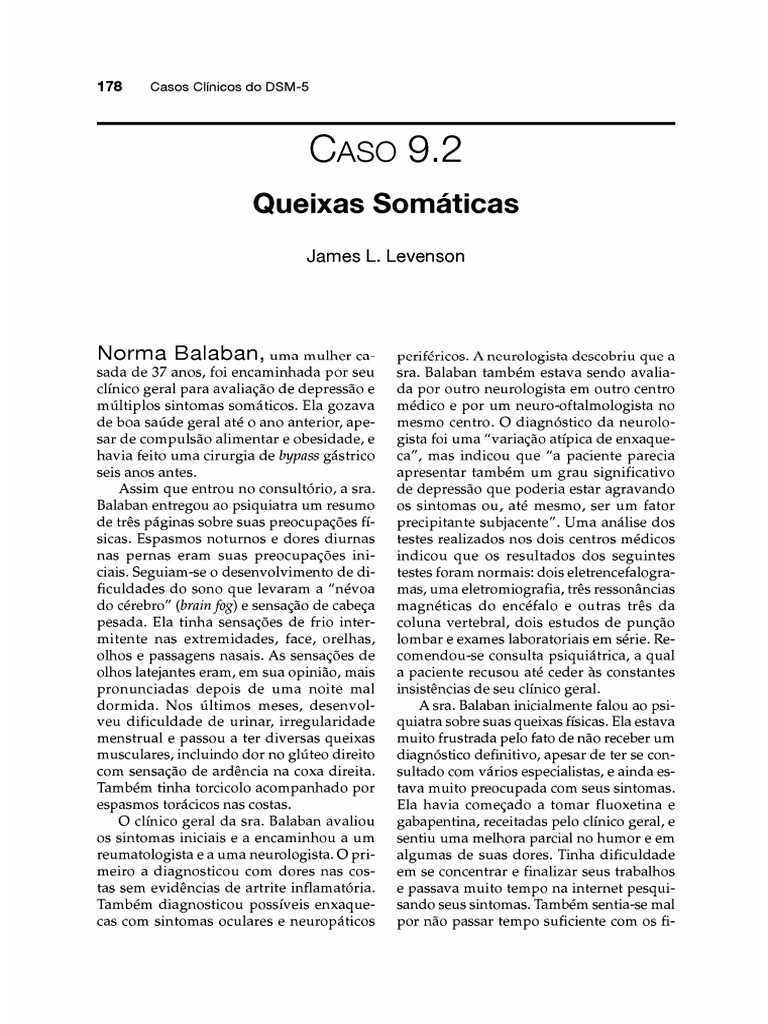 Caso Transt Sintomas Somáticos | PDF