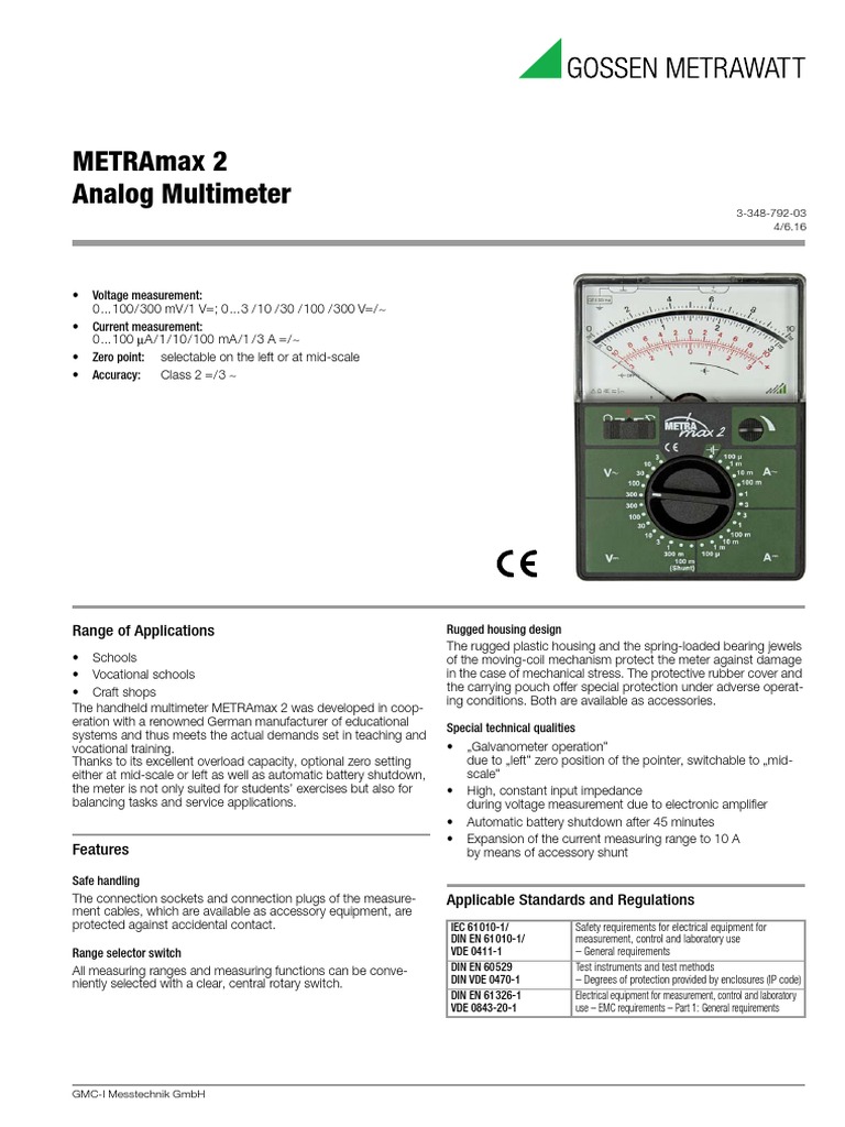 METRAmax 2 | PDF | Manufactured Goods | Electronic Engineering