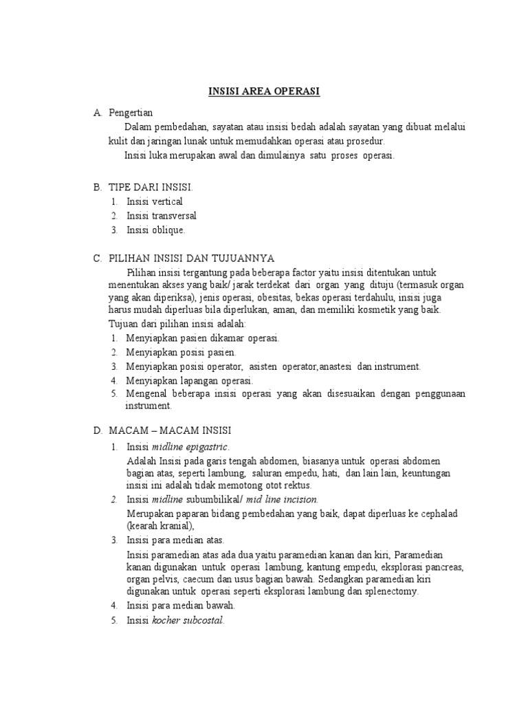Insisi Area Operasi | PDF | Teknologi & Rekayasa