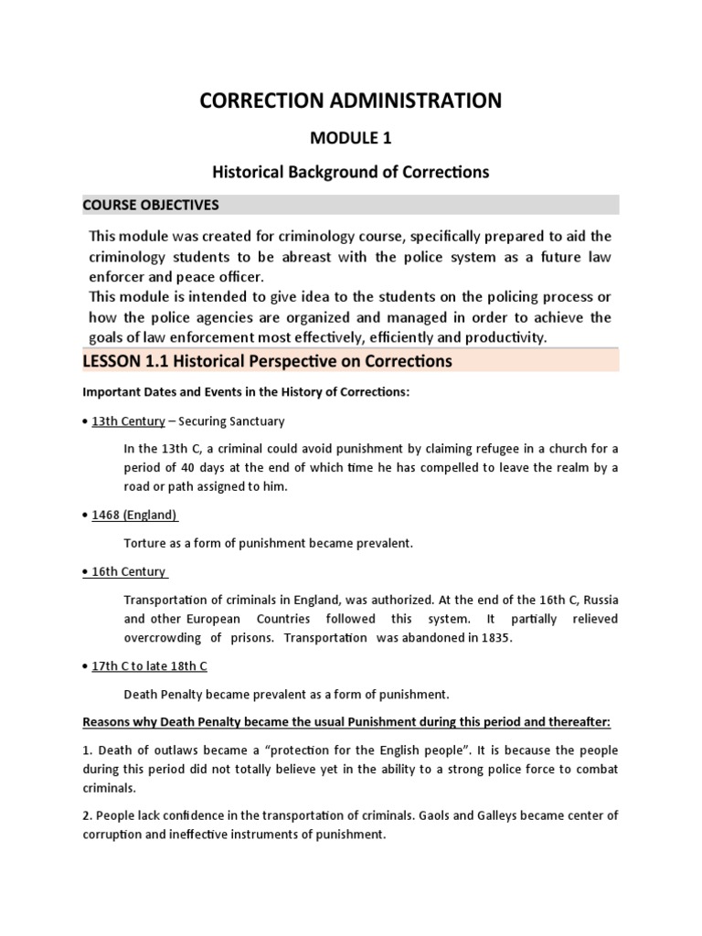 Correction Administration | PDF | Prison | Punishments