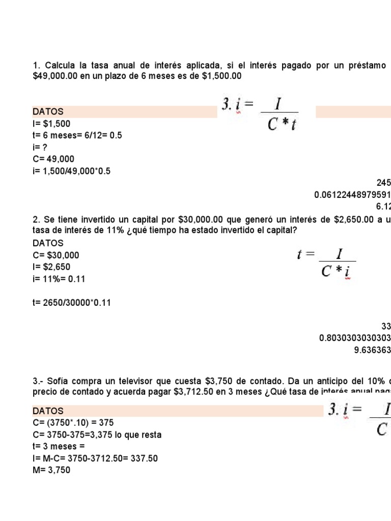 Interés Simple - Act3 | PDF | Interés | Economía política