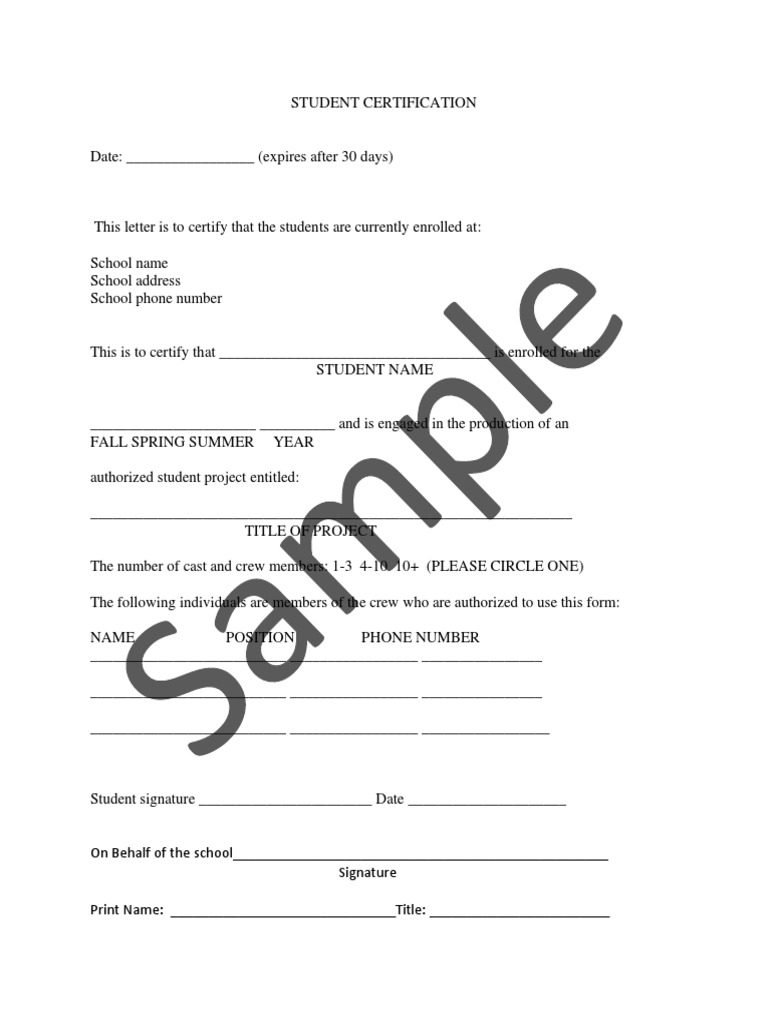 Student Certification Letter Sample | PDF