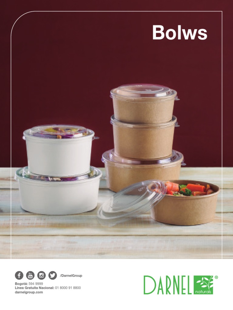 Bowls Darnel Naturals: Catálogo y Especificaciones | PDF | Papel | El ...