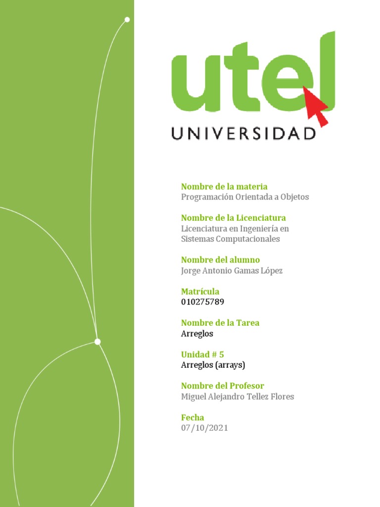 Actividad 5 POO | PDF | Estructura de datos de matriz | Desarrollo de software