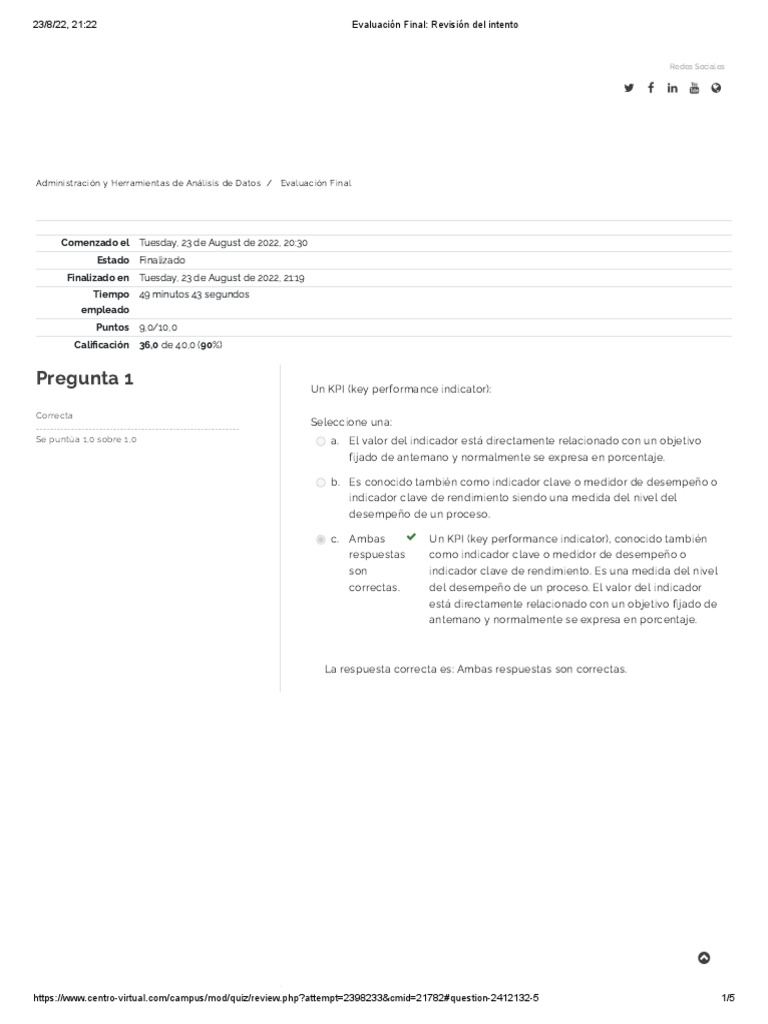 Revisión de Evaluación en Análisis de Datos | PDF | Almacén de datos | Apache Hadoop