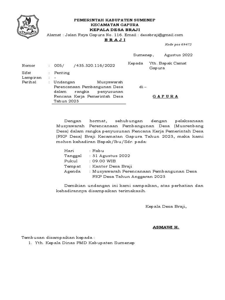 Undangan Musrenbang 2021 | PDF