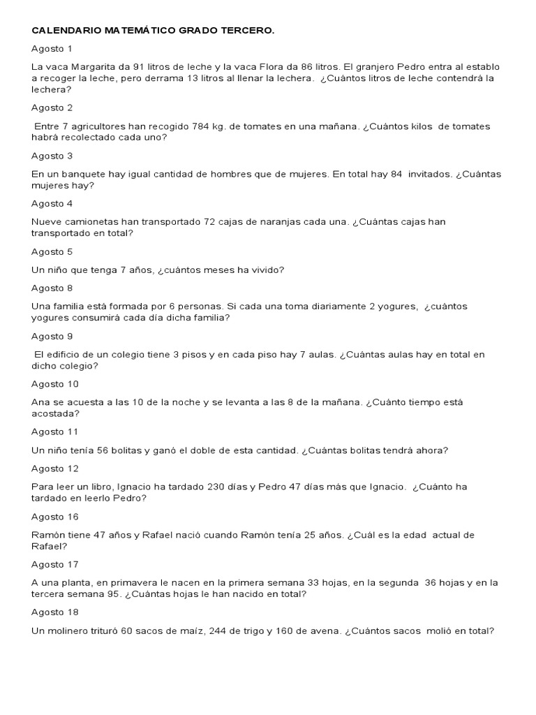 Calendario Matemático de Agosto 2025 | PDF | Arte