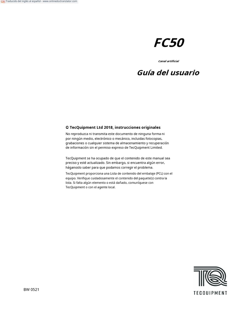 FC50 User Guide 0521.en - Es | PDF | Canal | Numero Reynolds