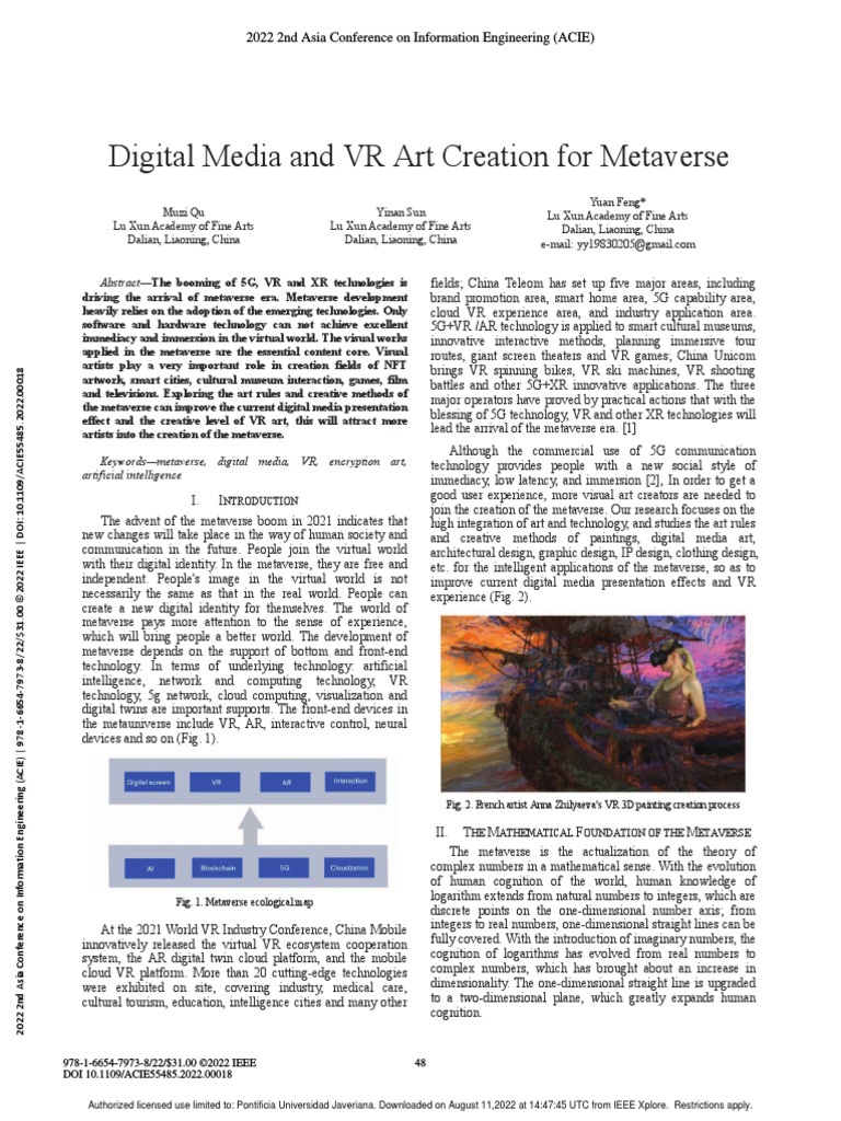 Digital Media and VR Art Creation For Metaverse | PDF | Virtual Reality ...