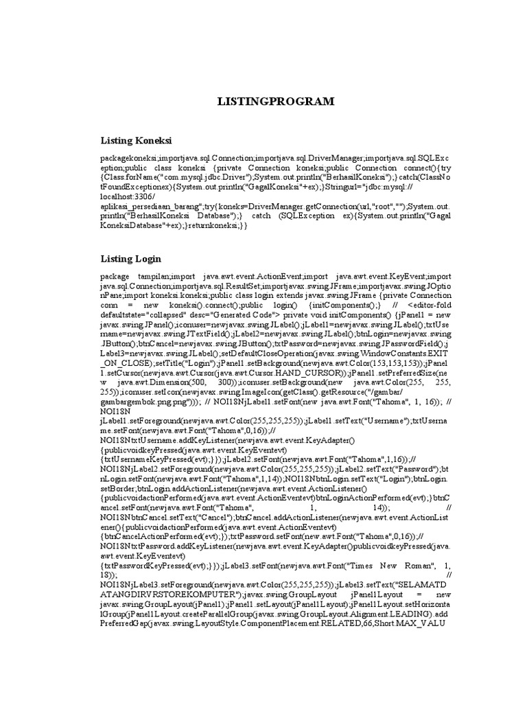 LISTING PROGRAM Done | PDF | String (Computer Science) | Software Development