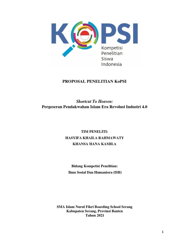 Kopsi Smai Nurul Fikri Proposal | PDF