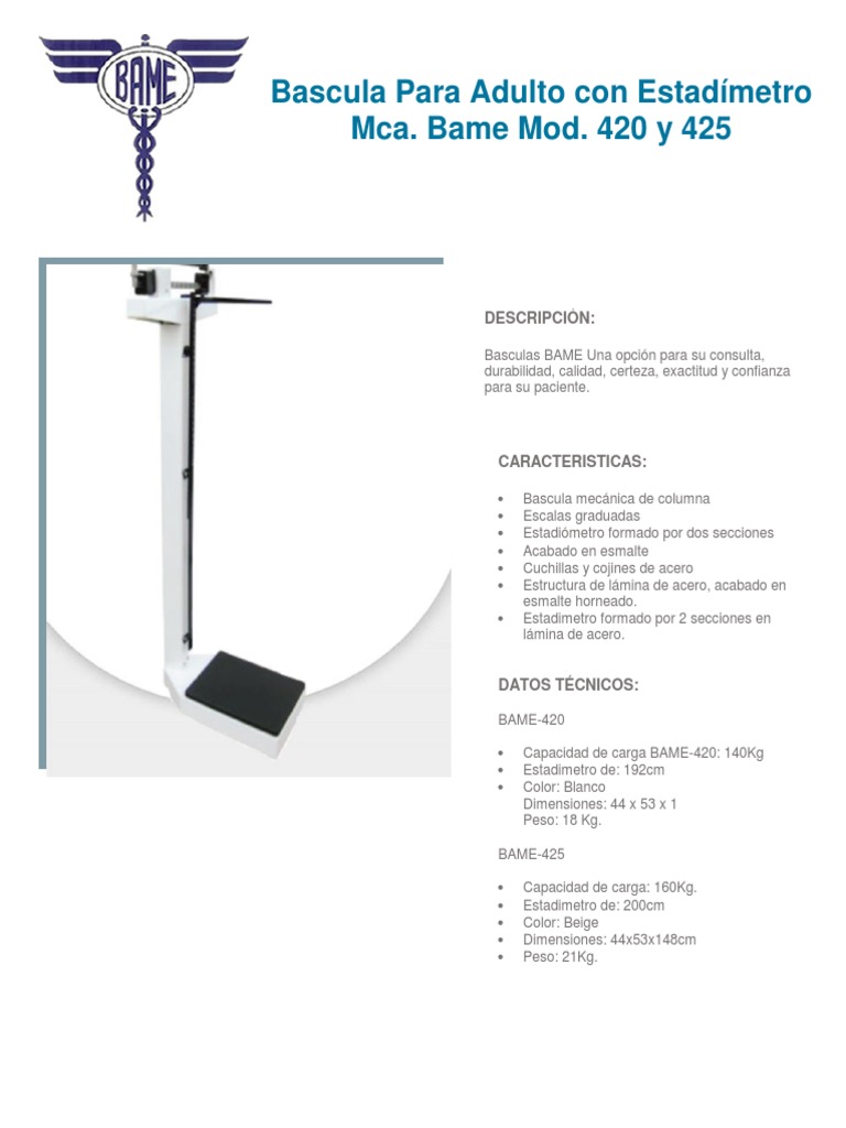 Bascula Bame 420 y 425 | PDF