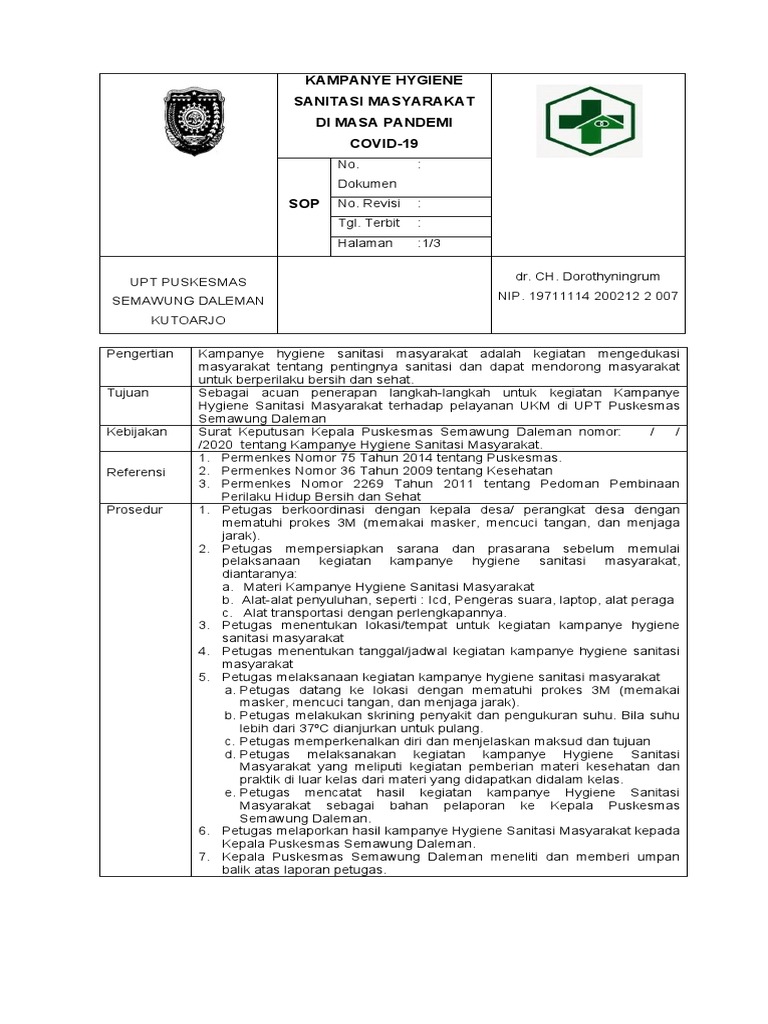 4.1.1.a. SOP KAMPANYE HS MASYARAKAT (Sudah Print) | PDF