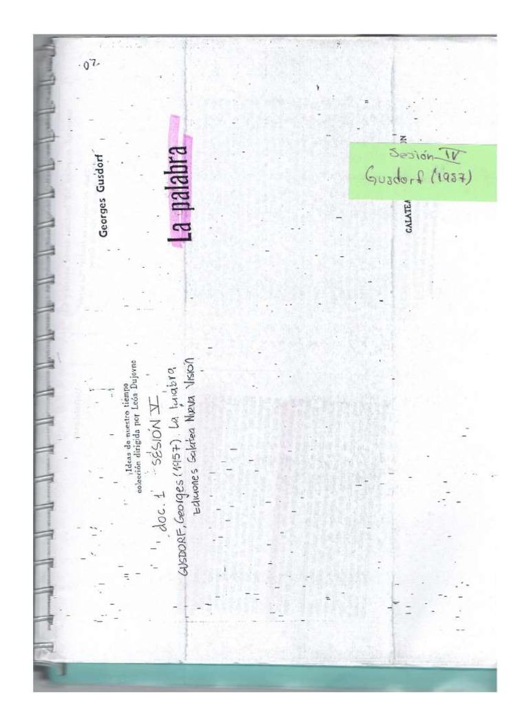 Gusdorf - La Palabra | PDF