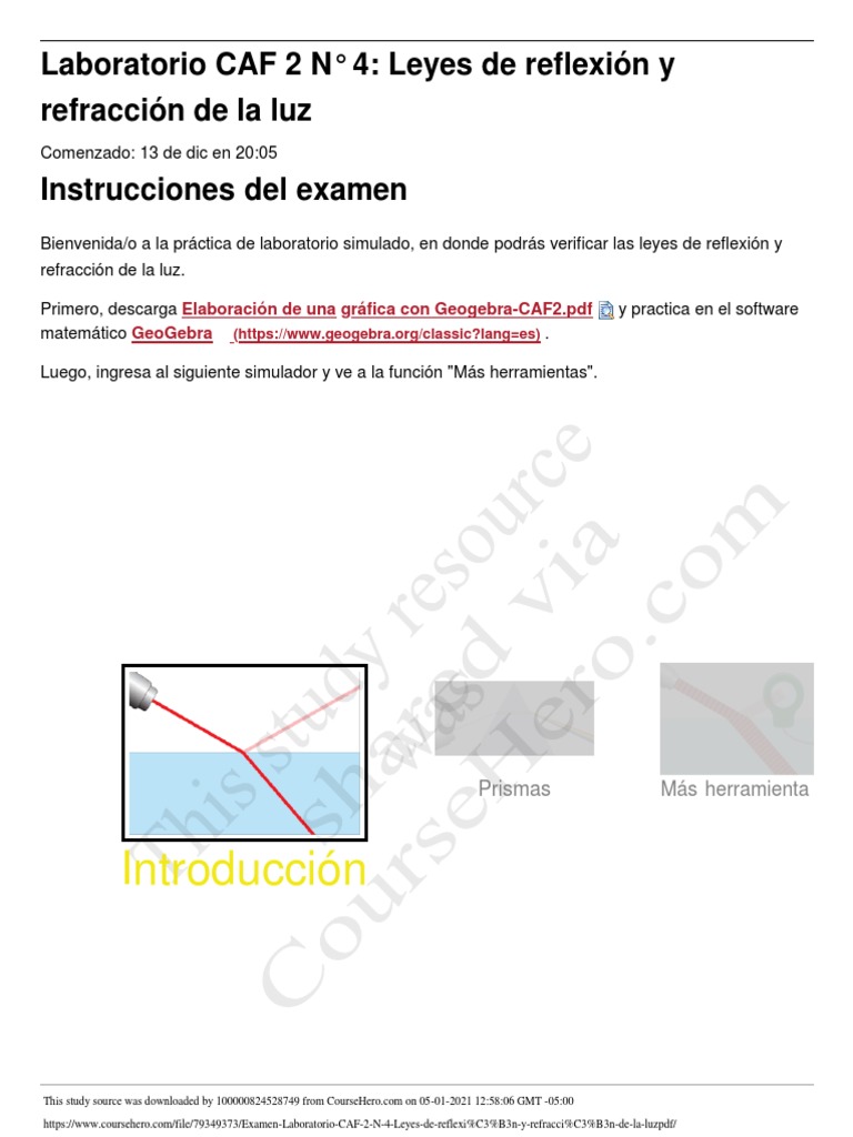 Laboratorio Caf2 | PDF | Reflexión (Física) | Ligero