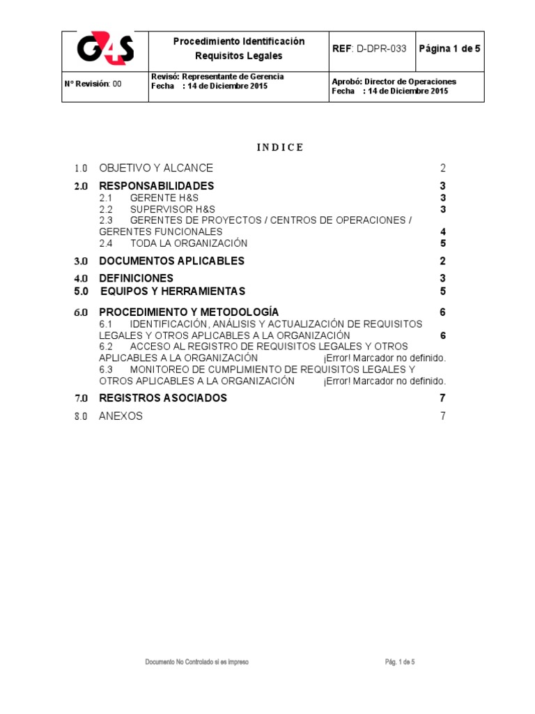 Procedimiento Legal G4S Chile | PDF