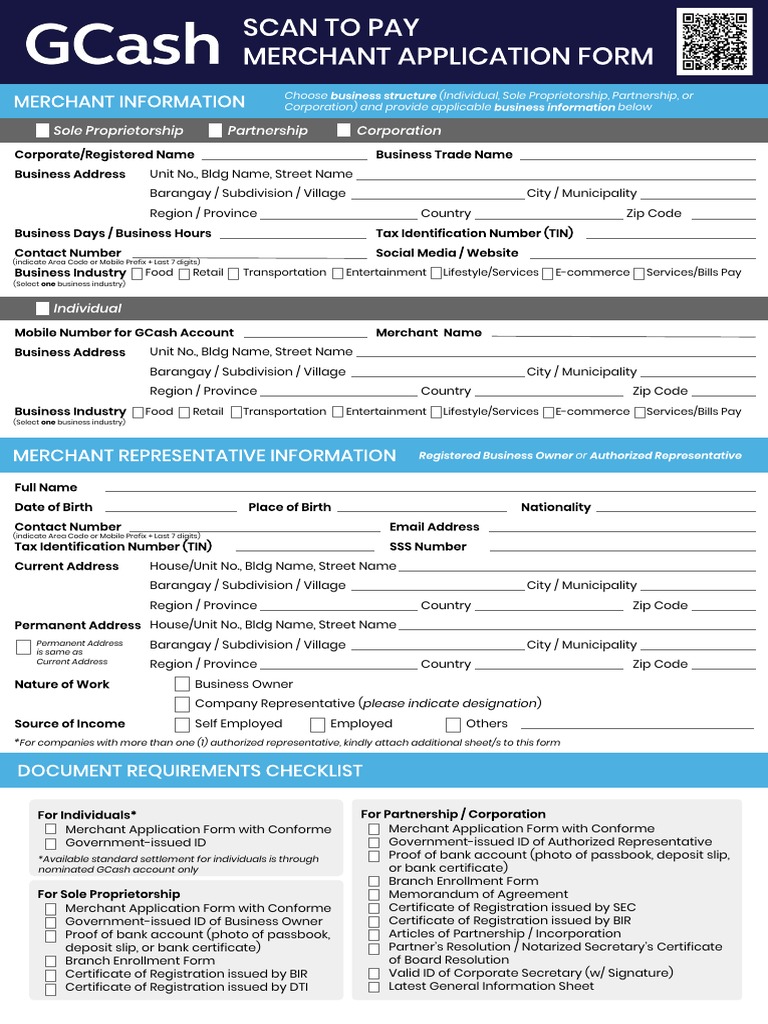 GCash Merchant Application Guide | PDF | Identity Document | Zip Code