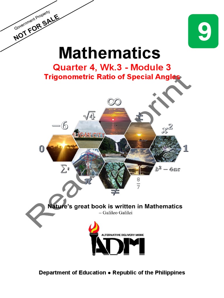 Math9 - Q4 - Mod3 - Wk3 - Trigonometric Ratio of Special Angles - v5 ...