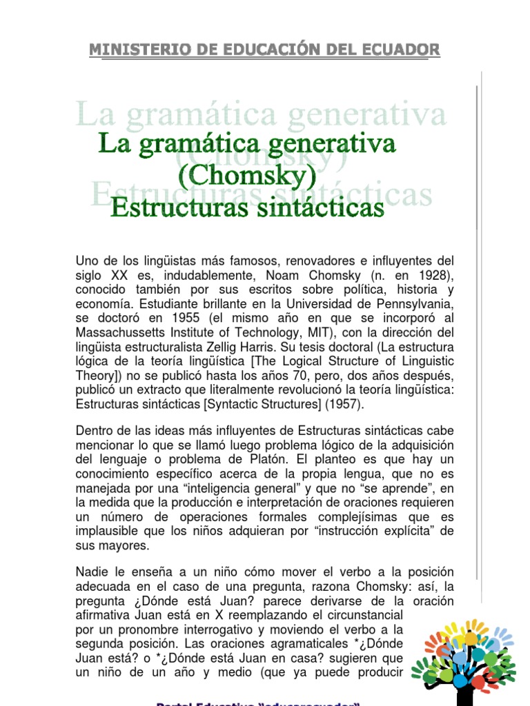 La Gramatica Generativa | PDF | Noam Chomsky | Oración (Lingüística)